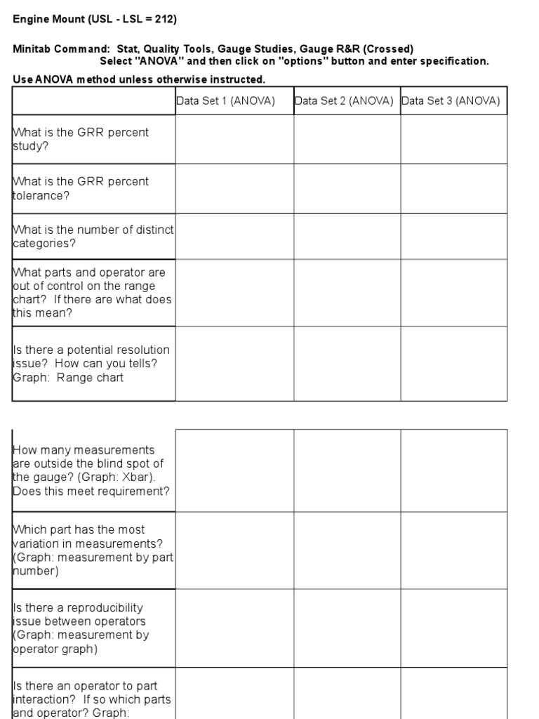 Minitab GRR Practice | PDF | Technology & Engineering