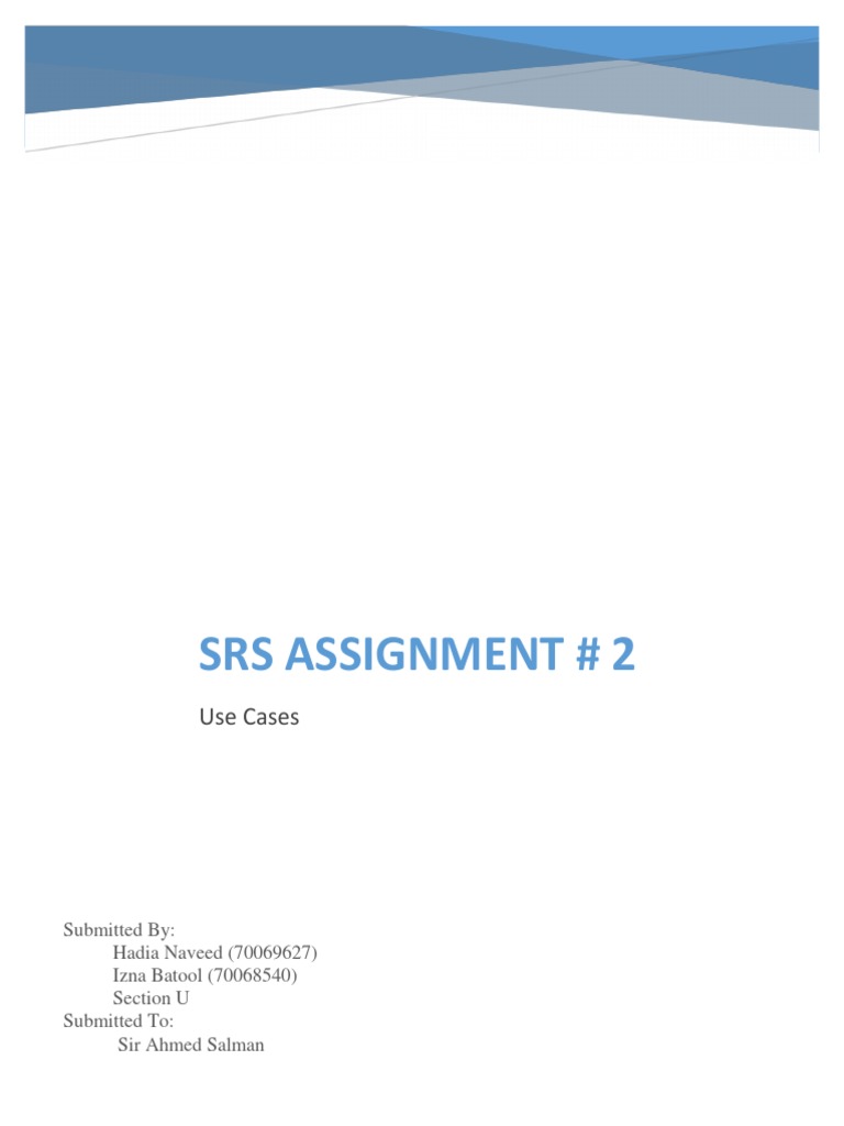 Srs Assignment # 2: Use Cases | PDF | Use Case | Login