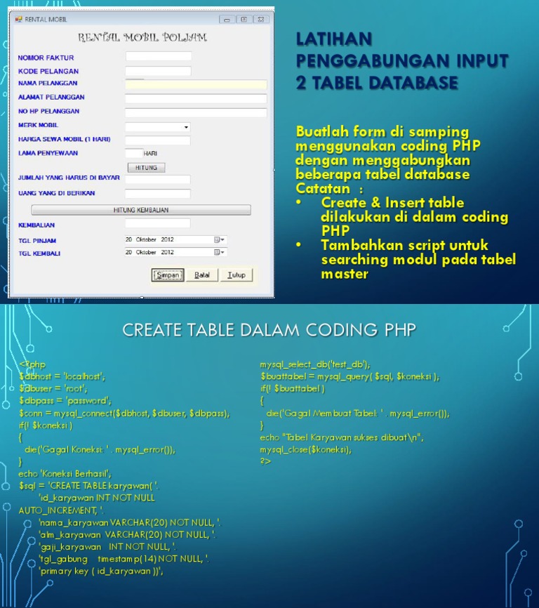 Latihan Penggabungan Input 2 Tabel Database | PDF