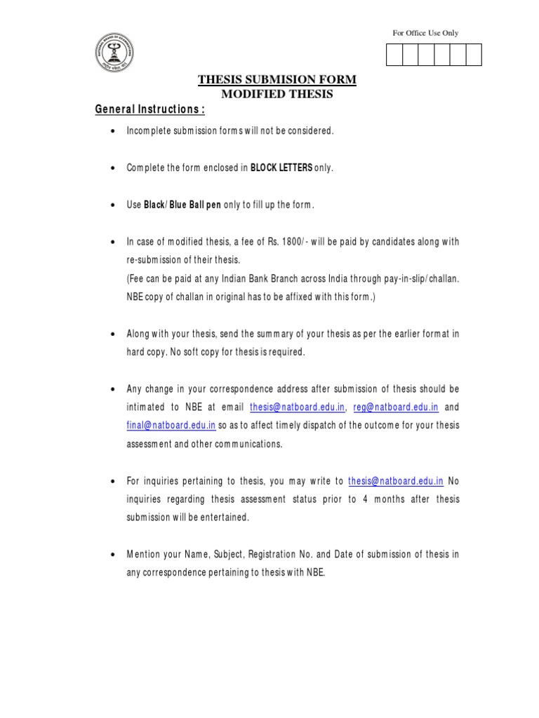 Modified Thesis Submission Guidelines | PDF | Thesis | Business