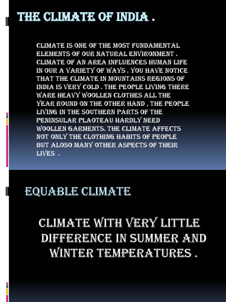 The Climate of India | PDF