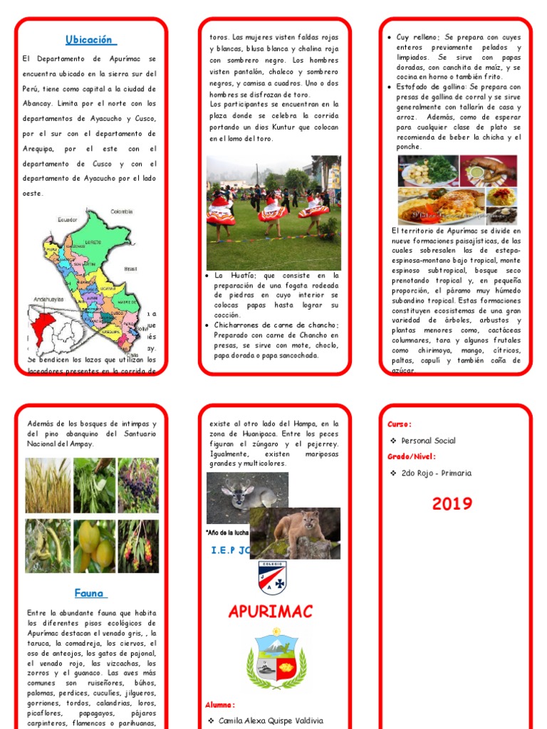 Triptico de Apurimac | PDF | Alimentos | Agricultura
