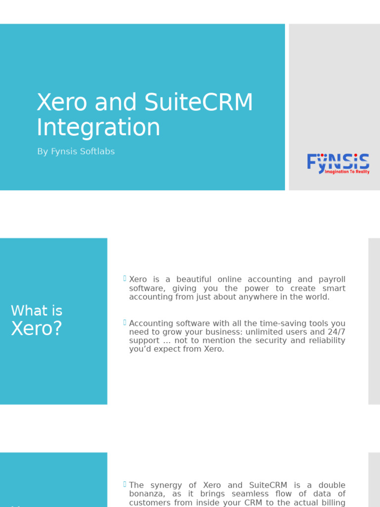 Xero and SuiteCRM Integration | PDF | Business | Software Xero and SuiteCRM Integration | PDF | Business | Software