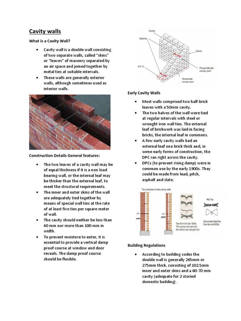 Cavity Walls: What Is A Cavity Wall? | PDF | Wall | Building Insulation