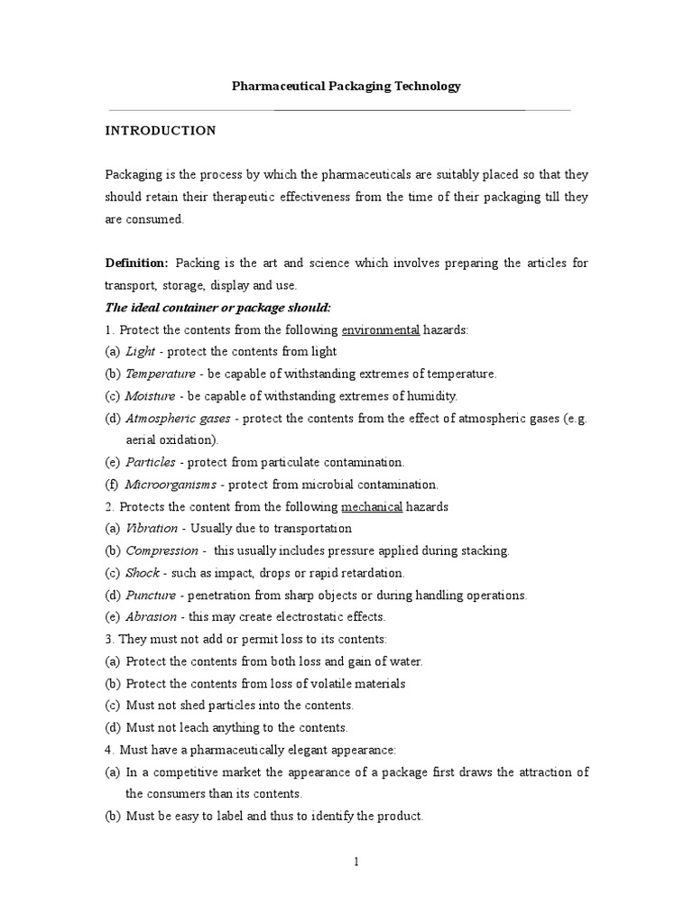 Packaging of Pharmaceutical Dosage Forms | PDF | Natural Rubber | Plastic