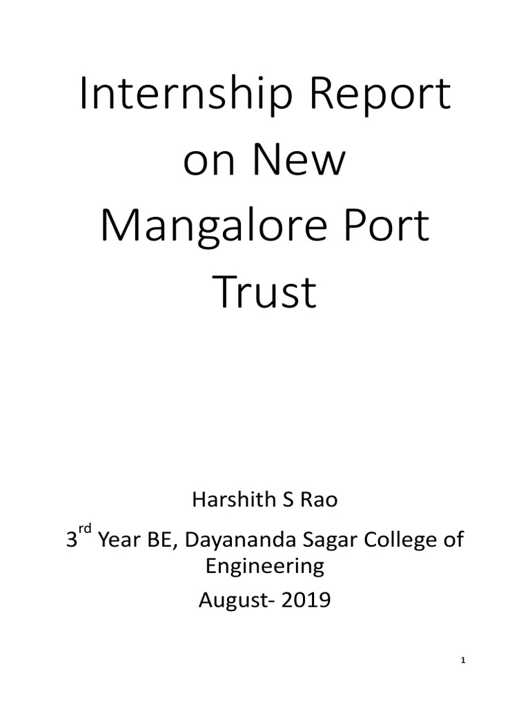 Internship Report On New Mangalore Port Trust | PDF | Firefighting ...