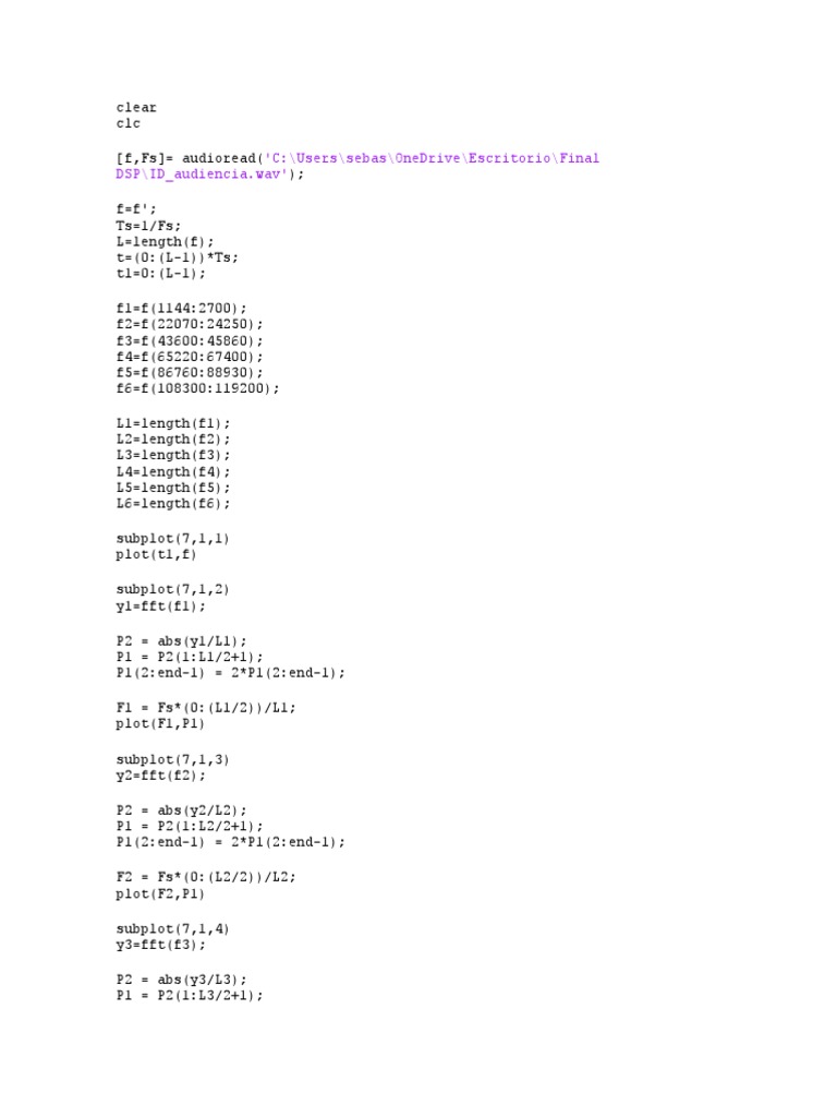 Audio Signal FFT Analysis in MATLAB | PDF | Teaching Methods & Materials