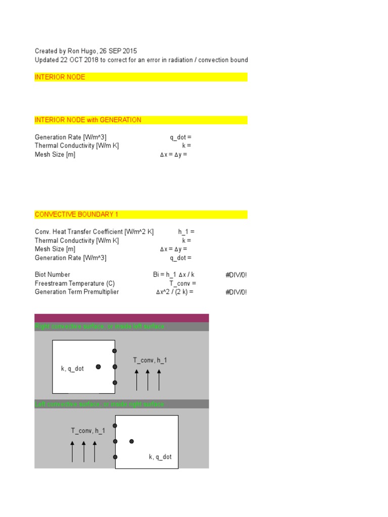 Heat Equation Excel Solver | PDF | Heat Transfer | Convection