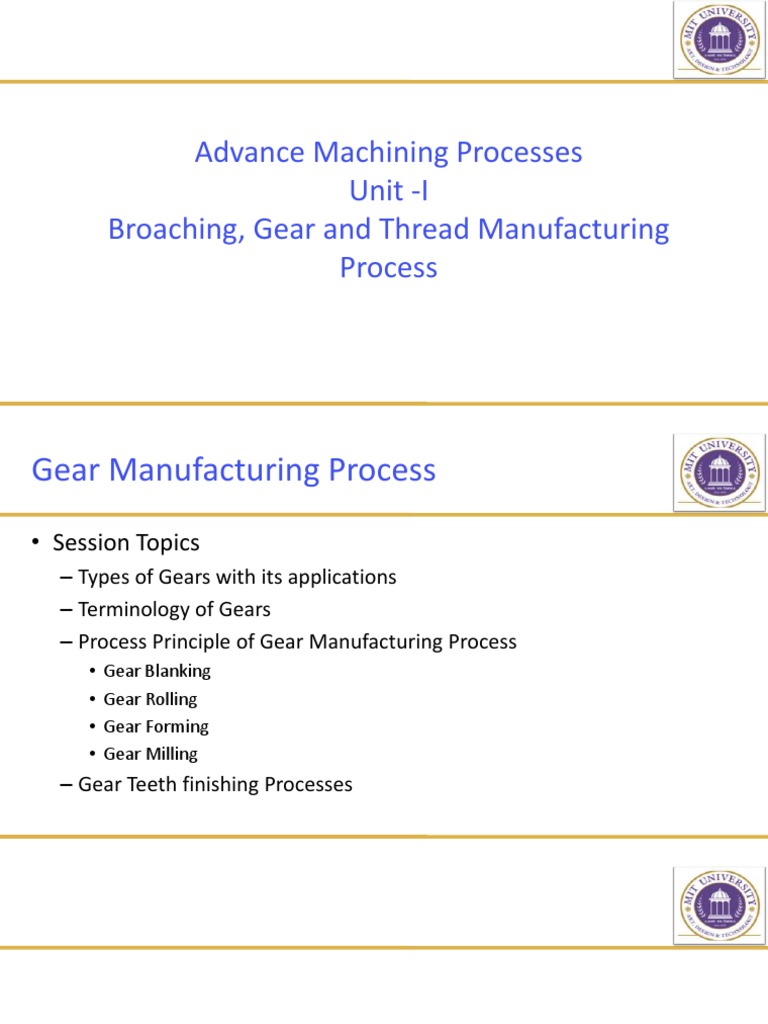 Unit 1 - Gear Manufacturing Process | Download Free PDF | Gear ...