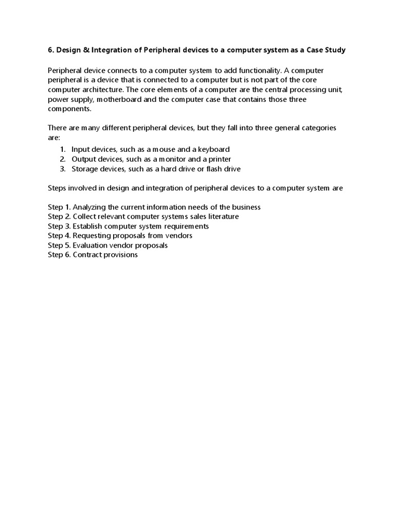 Design & Integration of Peripheral Devices To A Computer System As A ...
