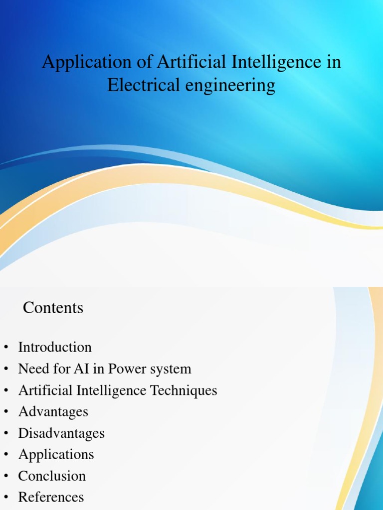Application of Artificial Intelligence in Electrical Engineering | PDF ...