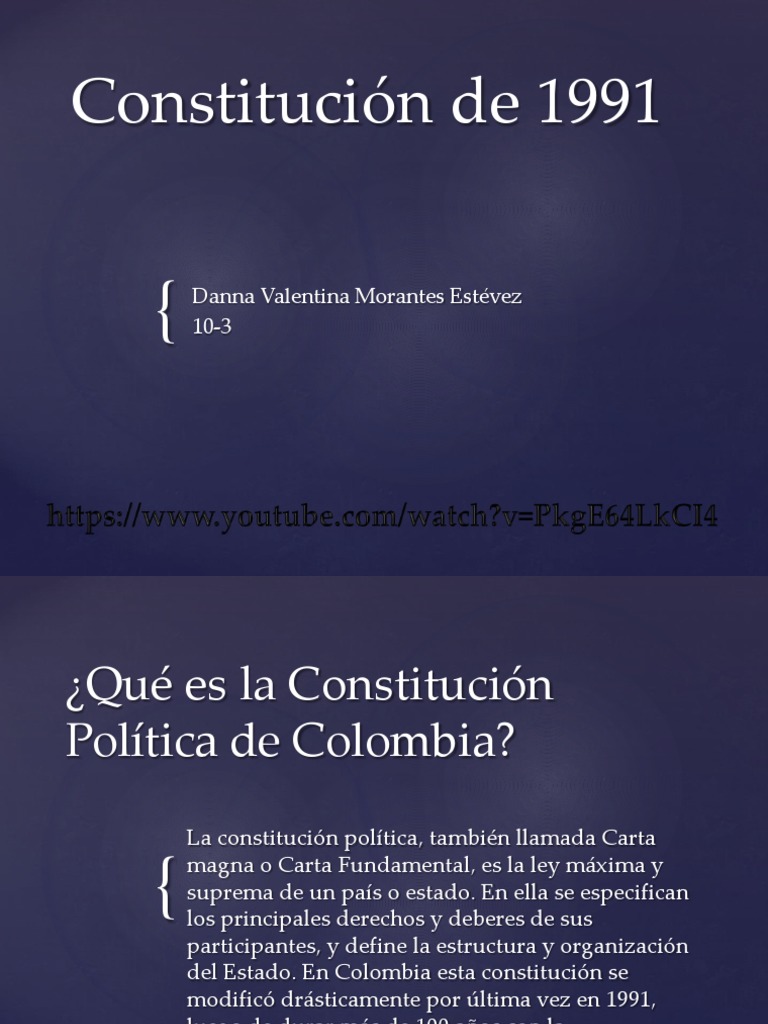 Constitución Colombiana De 1991 Pdf Colombia Ley Pública