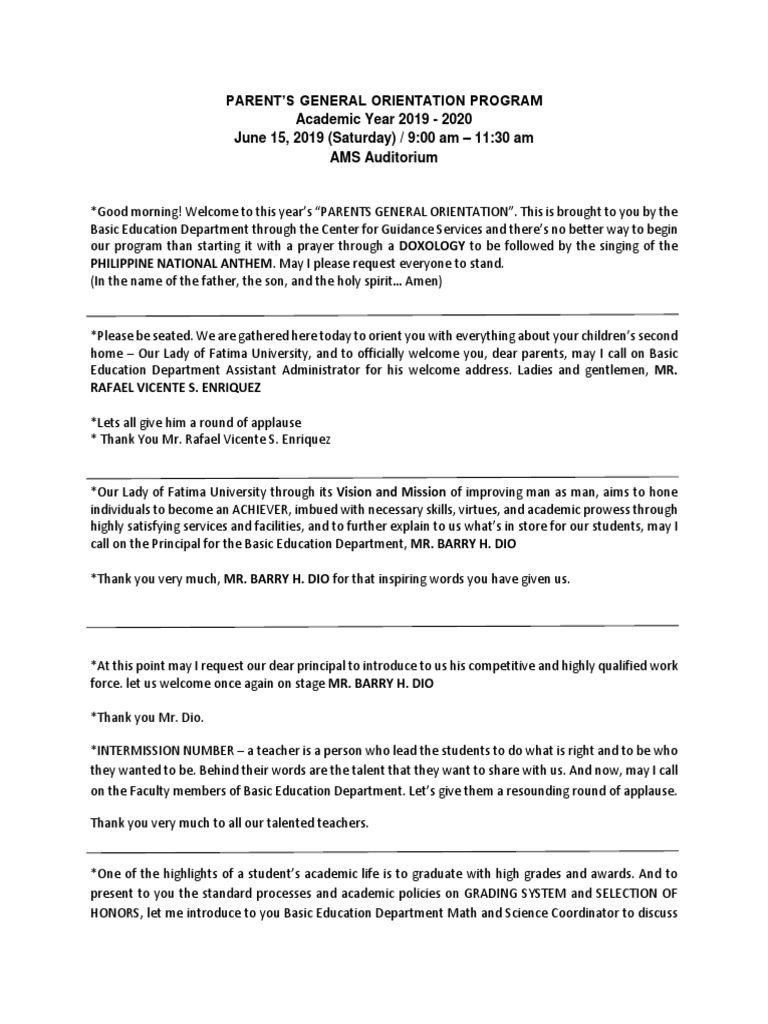 Spiel For The Parents General Orientation | PDF | Cognition | Behavior Modification