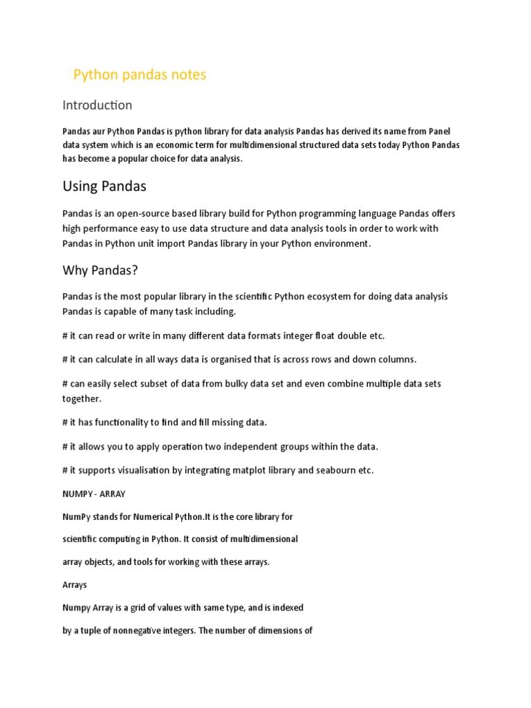 Python Pandas N-WPS Office | PDF | Matrix (Mathematics) | Array Data ...