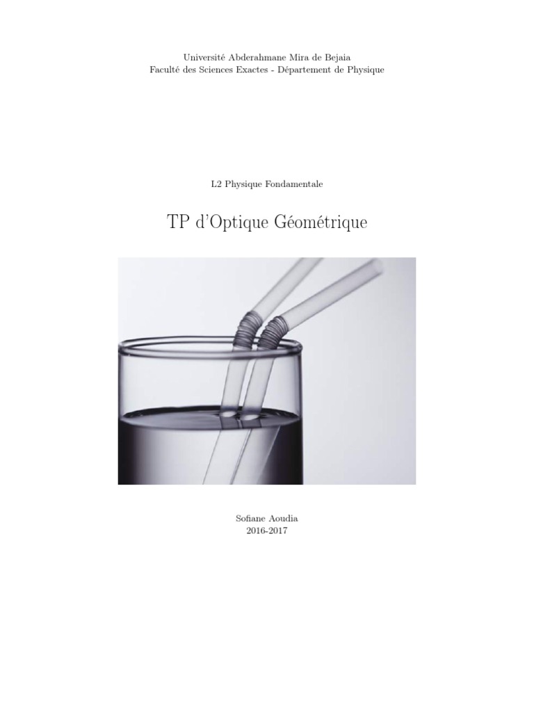 TP-Optique v2 PDF | PDF | Prisme (optique) | Indice de réfraction