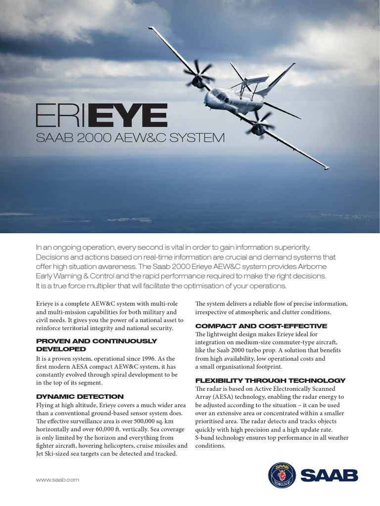 Saab 2000 Aew&C System: Proven and Continuously Developed Compact and ...