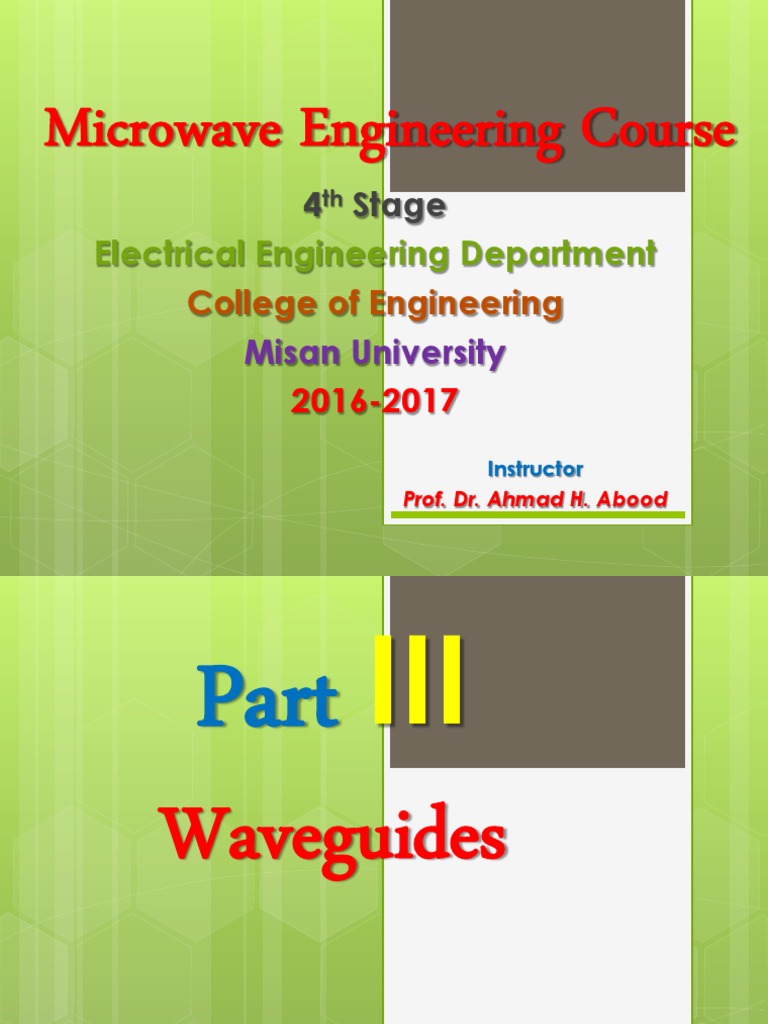 Waveguides S Notes | PDF | Waveguide | Force