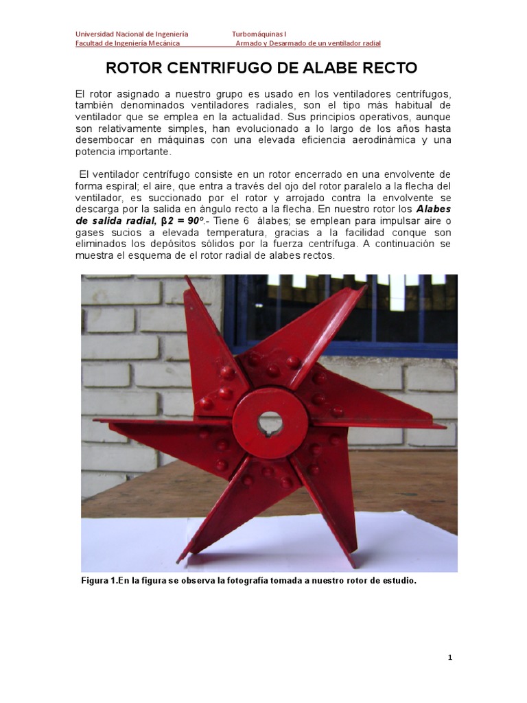 Rotor Centrifugo Recto | PDF | Turbomaquinaria | Ingeniería mecánica