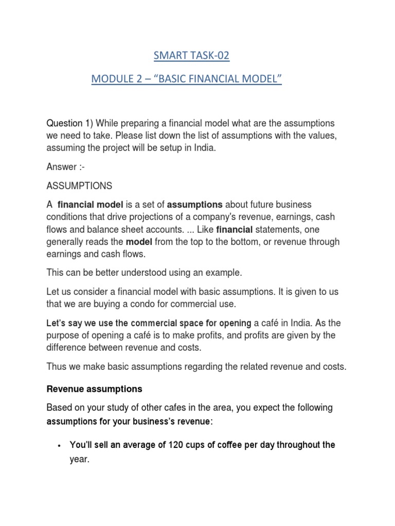 Financial Modeling Basics for India | PDF | Cash Flow Statement | Balance Sheet