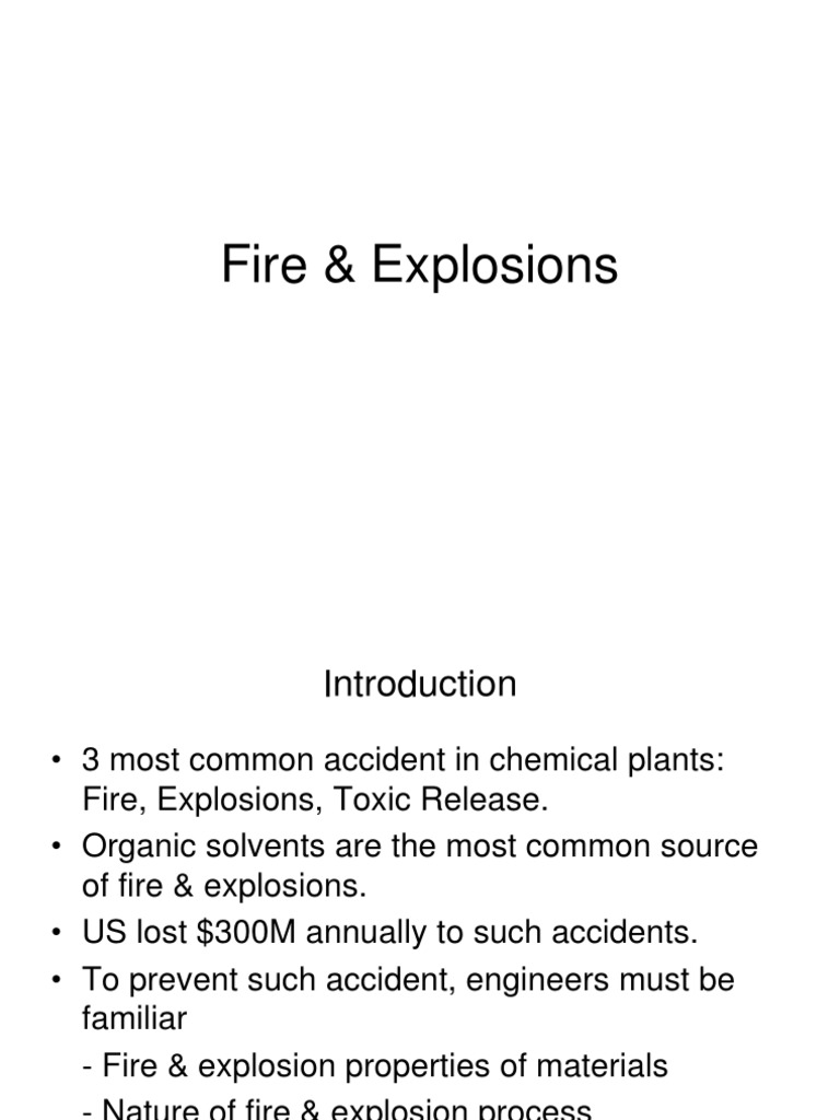 Fire and Explosion Note | PDF | Explosion | Combustion