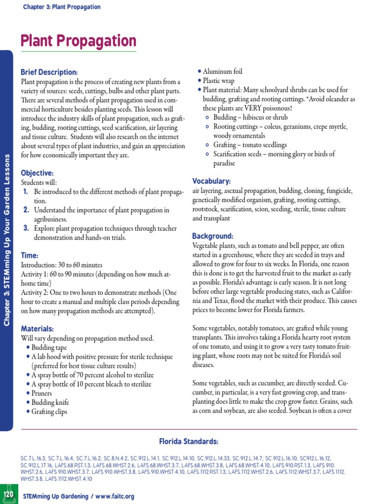 Plant Propagation | PDF | Grafting | Horticultural Techniques