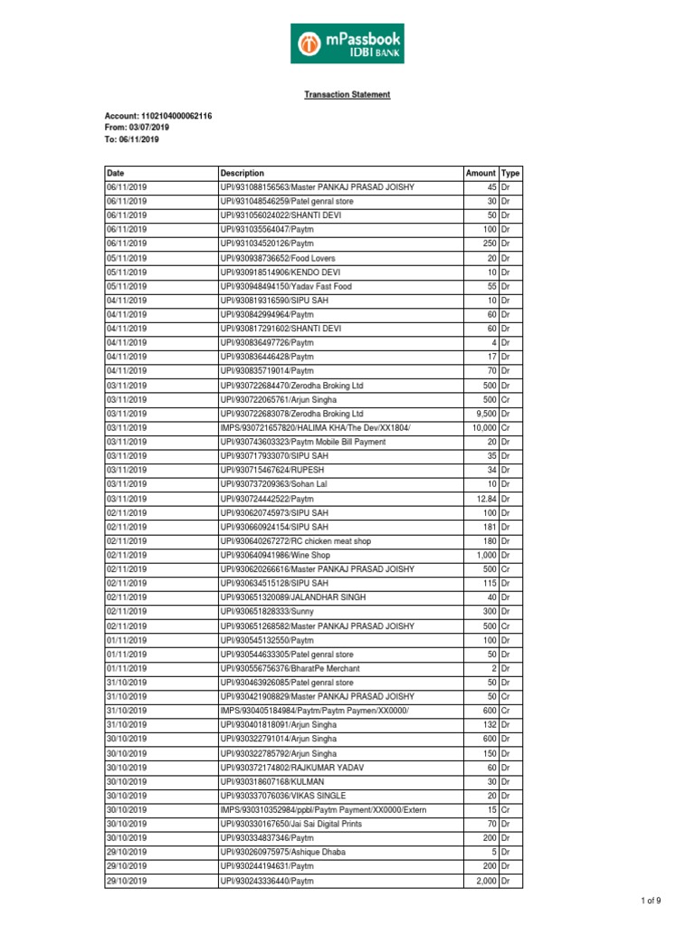 120 Idbi Statement | PDF | Economy Of India | Banking Technology