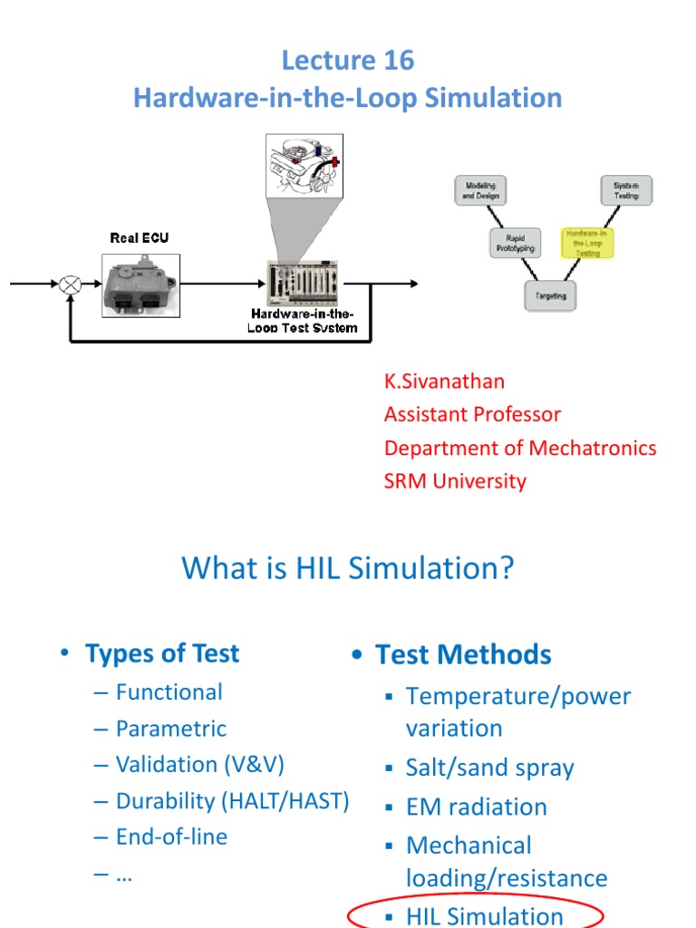 Hardware In Loop Simulation Pdf Embedded System Simulation