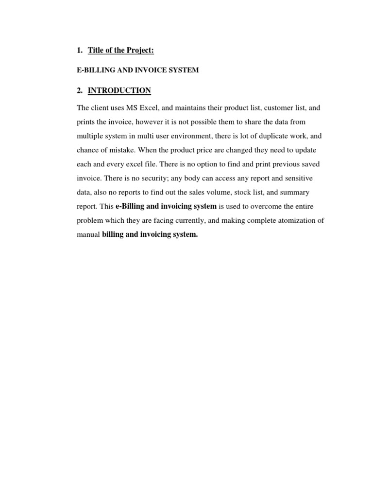 E-Billing and Invoice System Overview | PDF | Conceptual Model | Databases