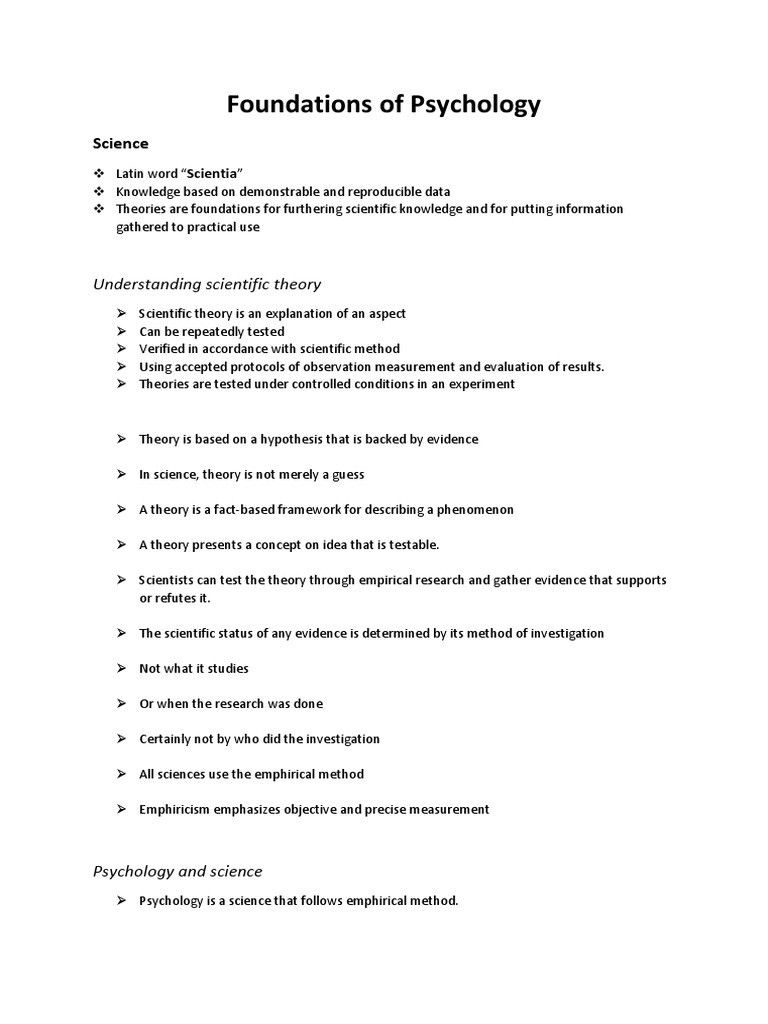 Foundations of Psychology and Science | PDF | Rationalism | Philosophy ...