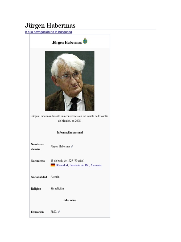 Jürgen Habermas | PDF | Jürgen Habermas | Metafísica