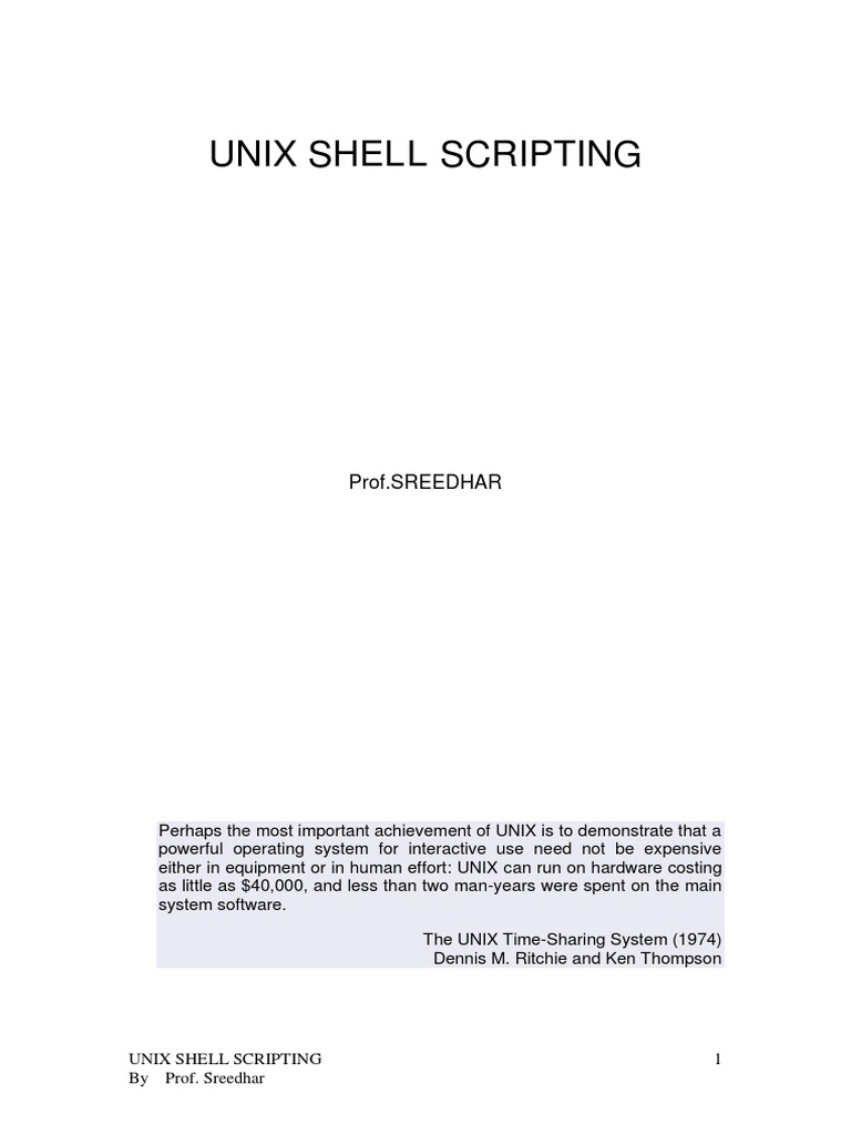 Unix | PDF | Unix | Operating System
