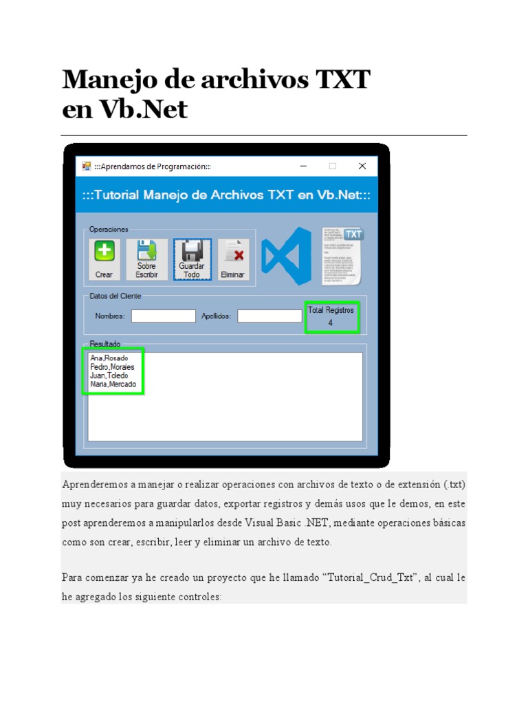 Manejo de Archivos TXT en | PDF | Archivo de computadora | Software del ...