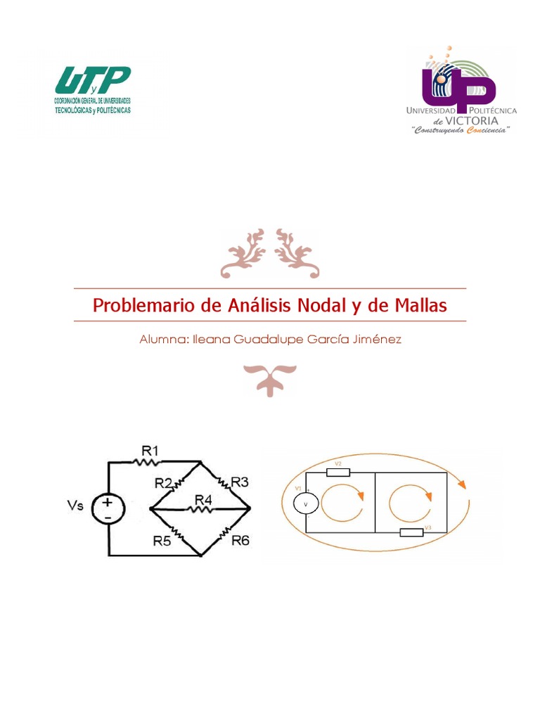Problemario de Nodos y Mallas | PDF | Resistencia Eléctrica y Conductancia | Electricidad