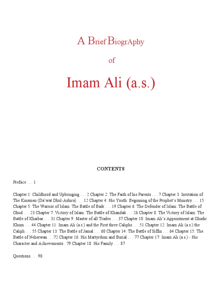 Biography of Imam Ali (a.s.) | PDF | Muhammad | Ali