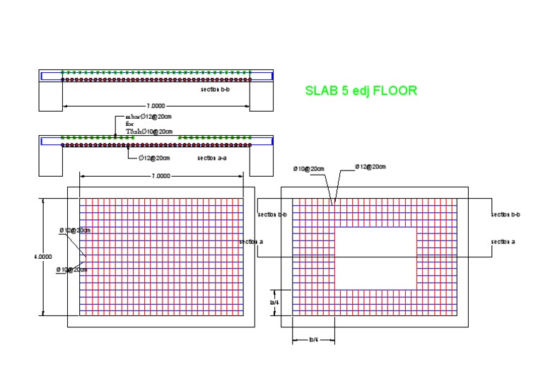 Slab Design5 Edj Floor Drawing | PDF