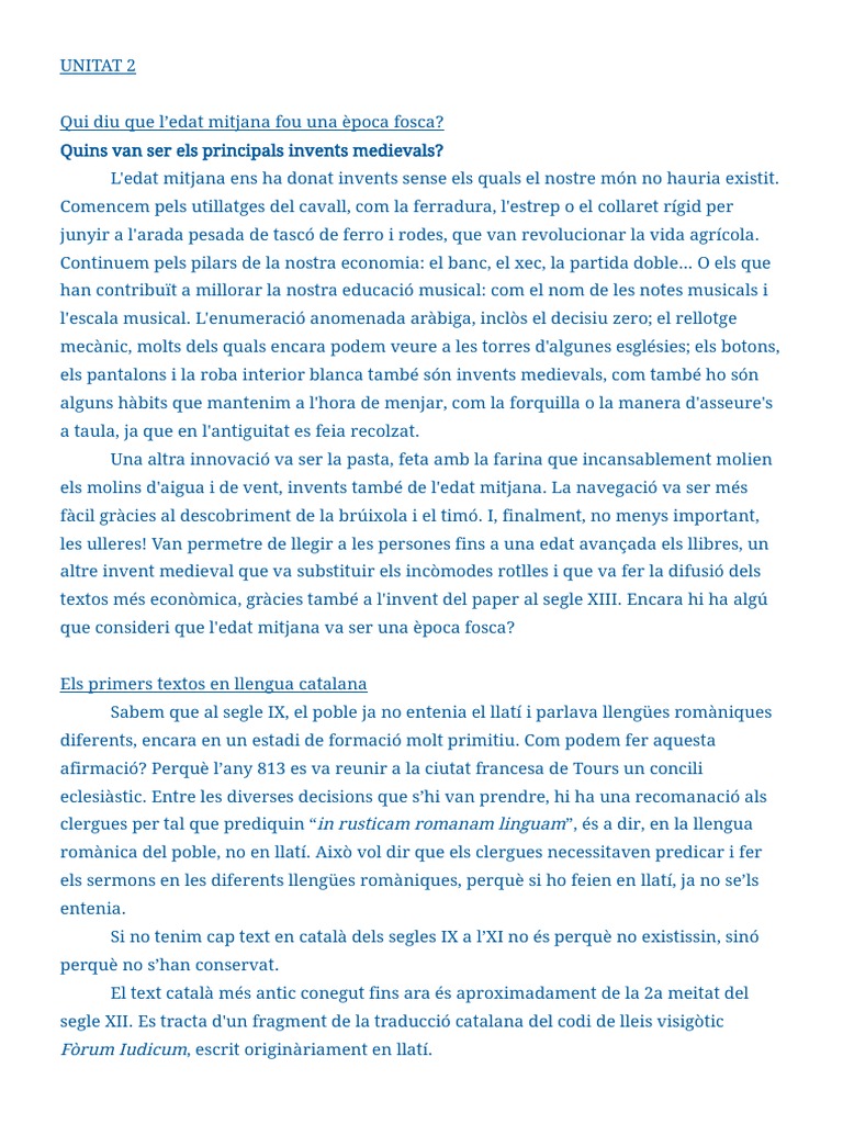 Apunts Complementaris de Liter., 1r de Batx. (Unitat 2) | PDF