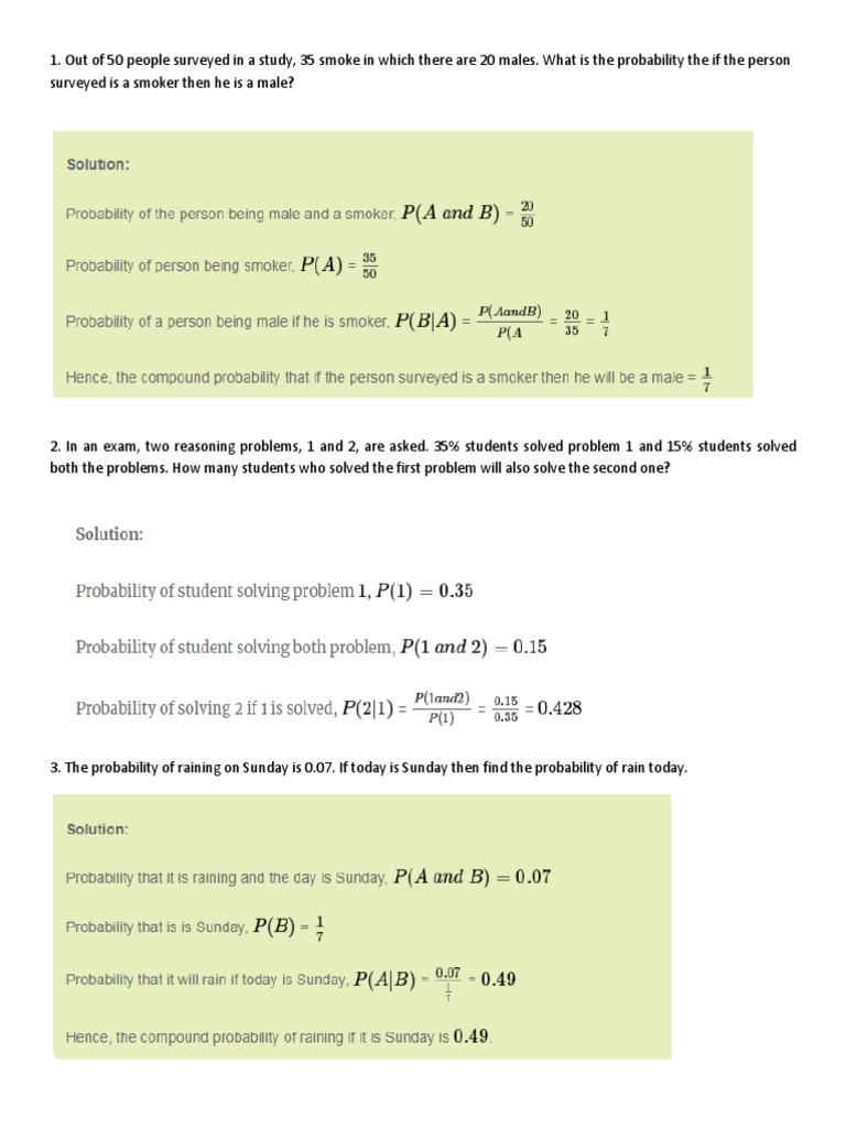 Probability Problems for Students | PDF
