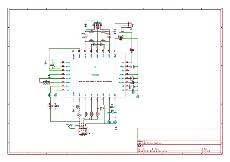 USB Sound Card Circuit Diagram | PDF