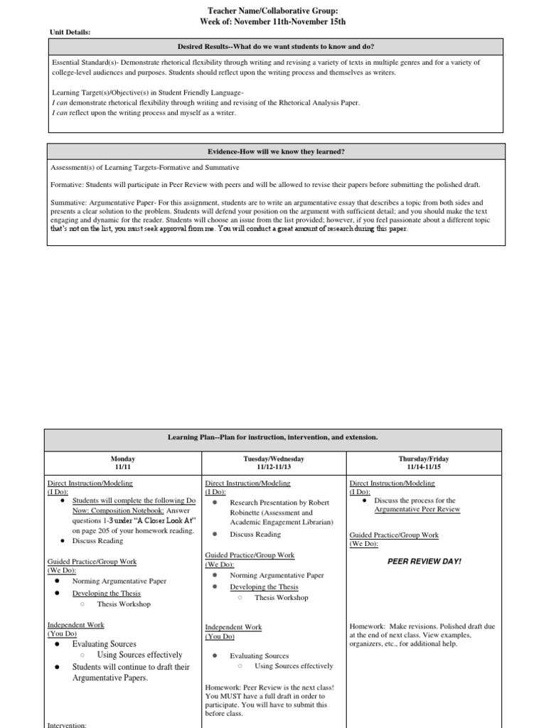 Rhetorical Analysis and Argumentative Writing Plan | PDF | Thesis ...