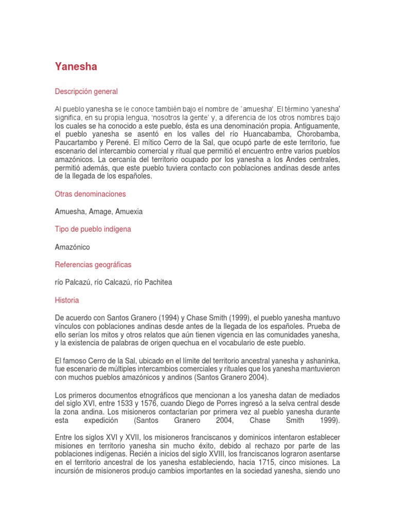 Yanesha | PDF | Perú | Idiomas