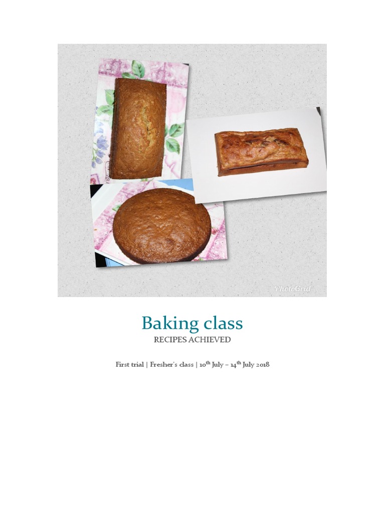 Baking Class: Recipes Achieved | Download Free PDF | Cakes | Baking