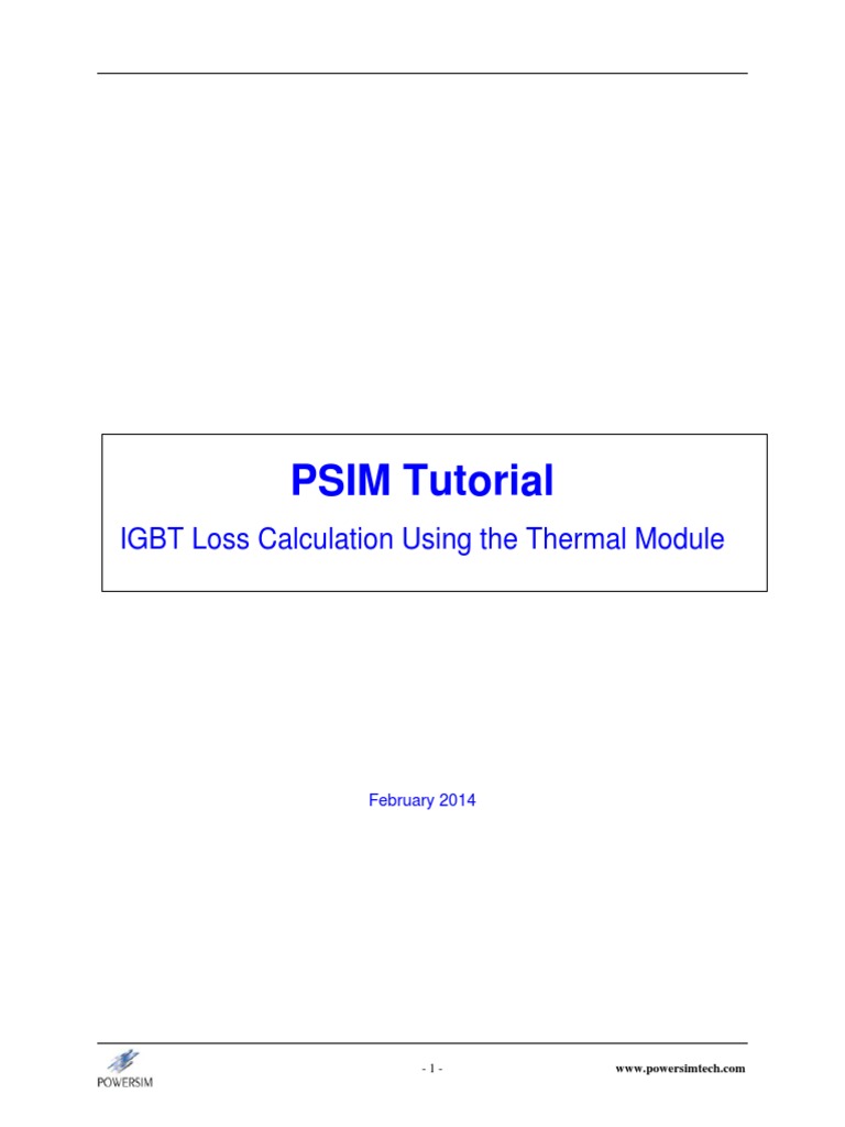 Tutorial IGBT Loss Calculation PDF | PDF | Power Inverter | Transistor