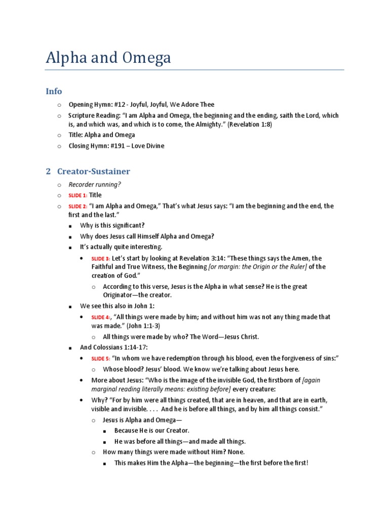 Alpha and Omega | PDF | Logos (Christianity) | Jesus