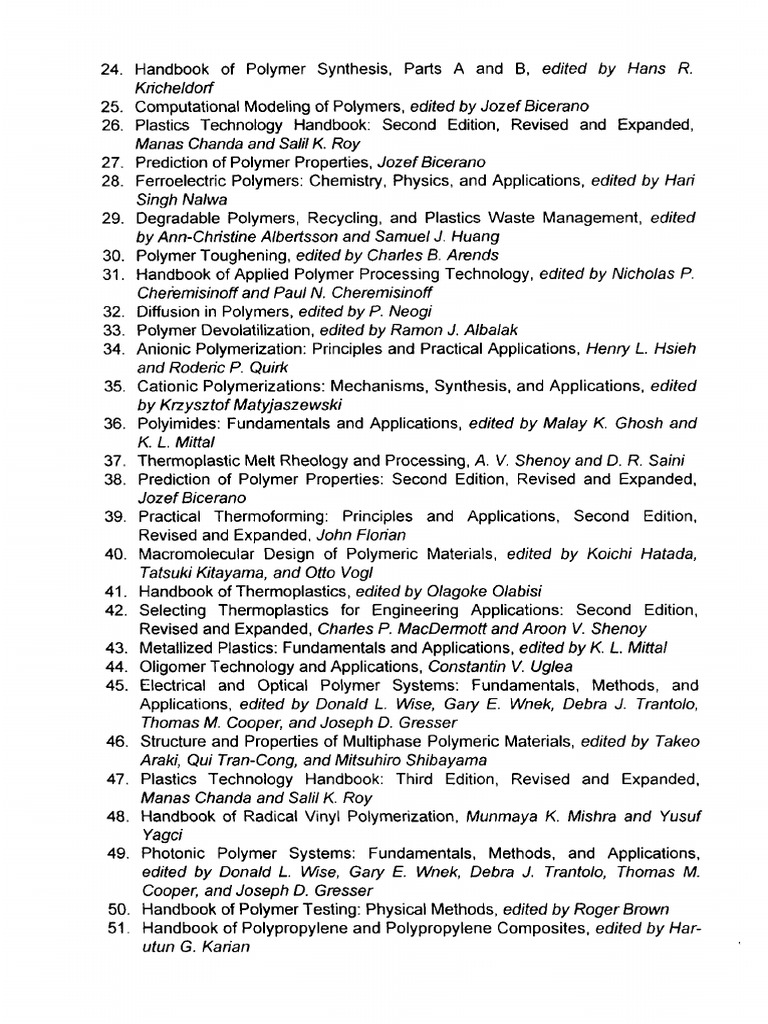 Handbook | PDF | Polymers | Polymer Chemistry