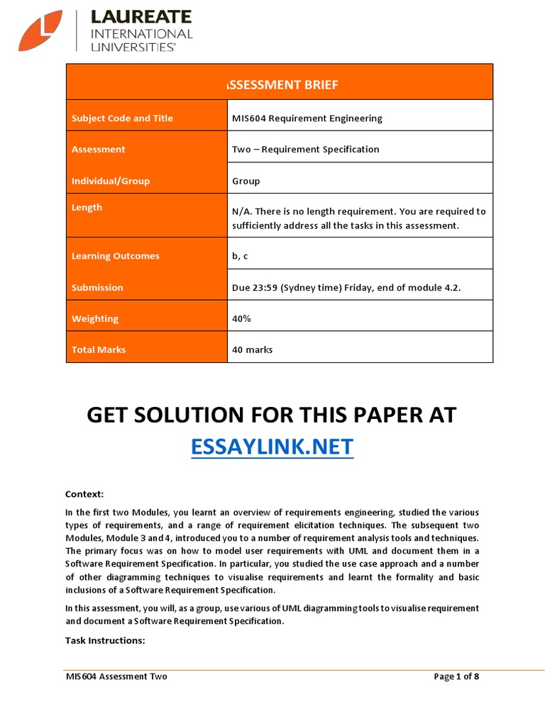 MIS604 Assessment 2 Brief ELINK-converted Elink | PDF | Use Case | Web Application