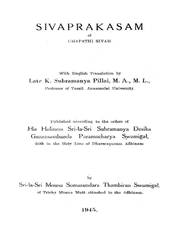 Sivaprakasam of Umapathi Sivam | PDF