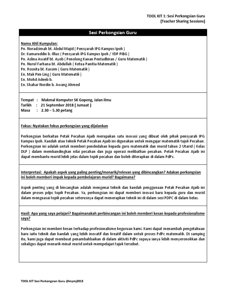 Laporan TSS (PLC) Panitia Matematik | PDF