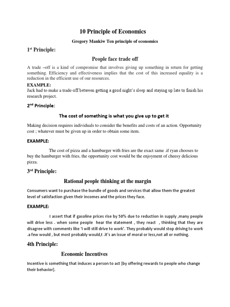 10 Principle of Economics | PDF | Inflation | Trade Off