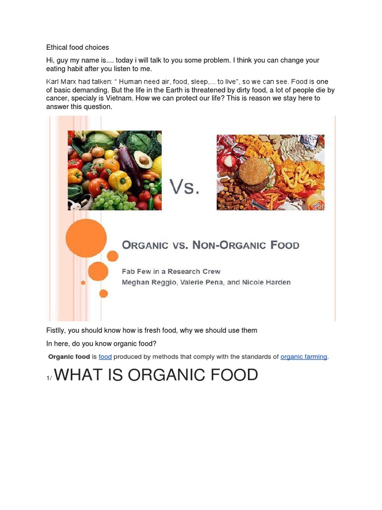 Ethical Food Choices | PDF | Organic Foods | Organic Farming
