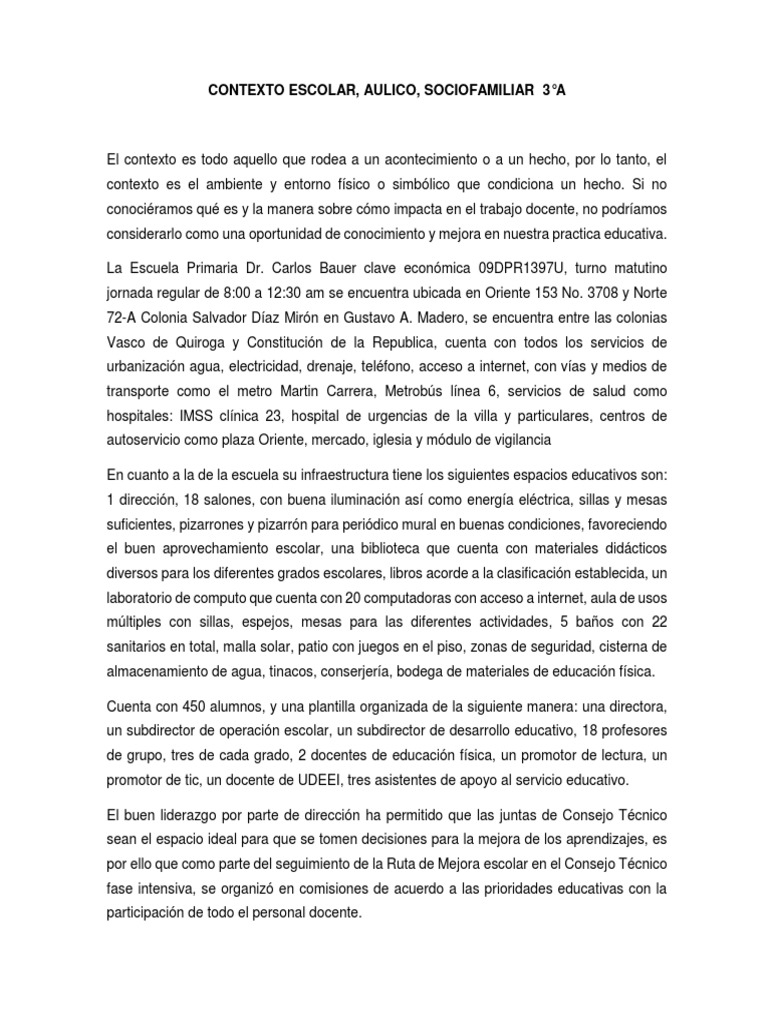 Contexto 3°a | PDF | Evaluación | Maestros